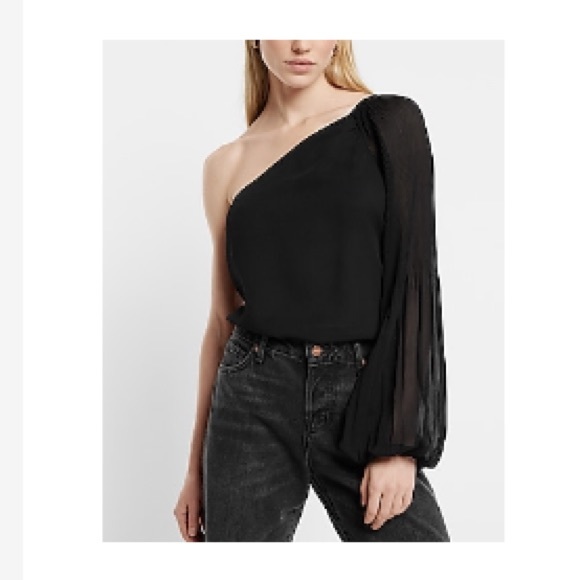 Express | Tops | Express One Shoulder Pleated Top | Poshmark